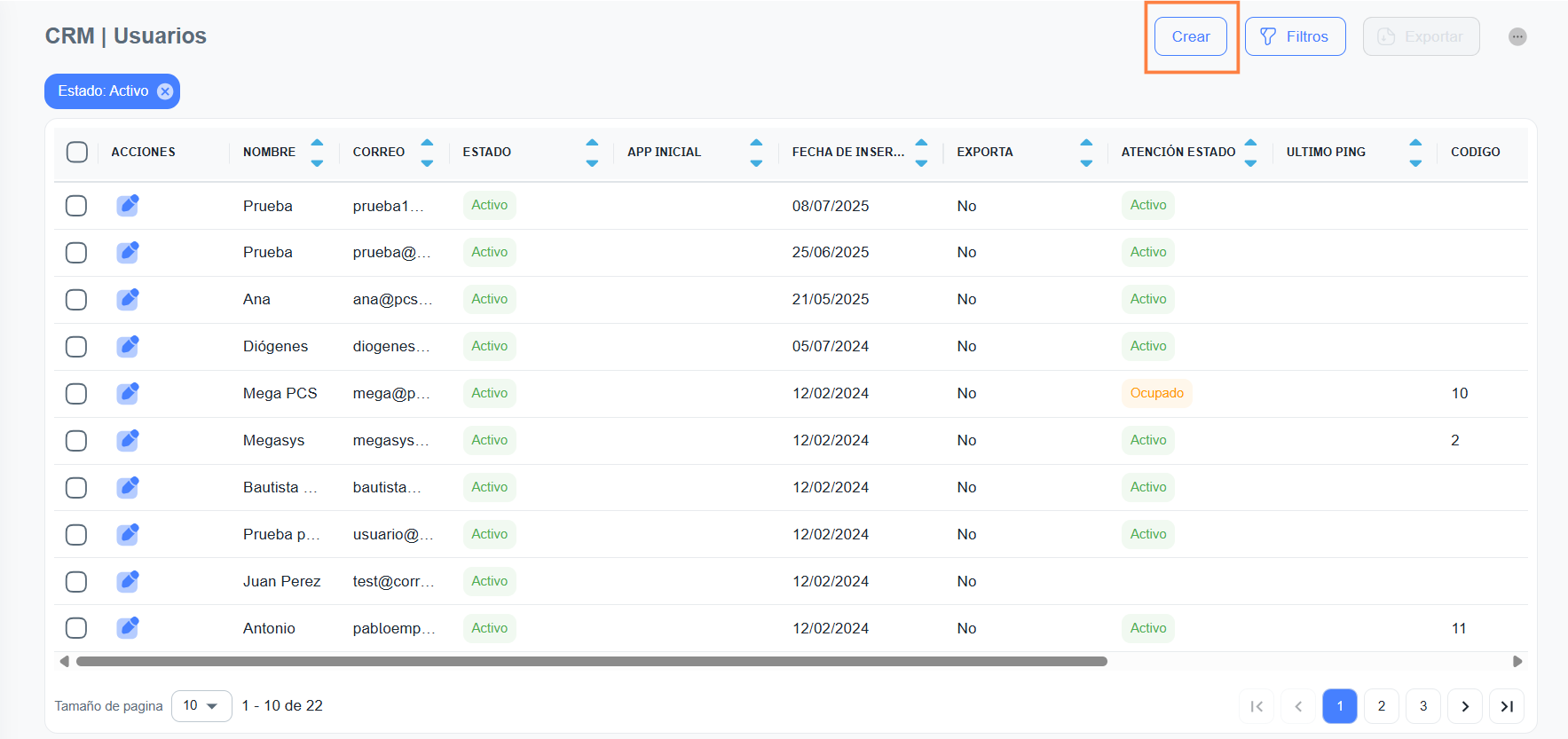 Usuarios - MGD Suite - Suite de soluciones para empresas